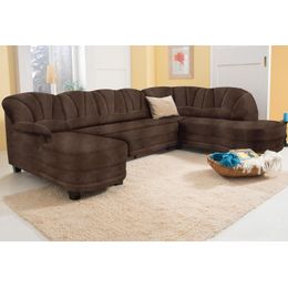 Wohnlandschaft Home Affaire "Camelita, viel Platz, bequem und zeitlos, Breite 289cm, U-Form", braun (mokka), B:289cm H:86cm T:81cm, Sofas, Wohnlandschaft, wahlweise mit Bettfunktion