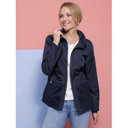 Langjacke Classic Basics, Damen, Gr. 44, blau (marine), 100% Polyester, Netzware:100% Polyester, unifarben, Jacken Langjacke