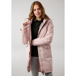 Langjacke Kangaroos, Damen, Gr. 32, rosa, Web, Obermaterial: 100% Polyester. Futter: 100% Polyester. Wattierung: 100% Polyester, gepunktet, kontrastfarbene Details, unifarben mit Farbeinsatz, figurumspielend Po-bedeckend, Jacken Langjacke, f&uuml;r den &Uuml;bergang, aus leichtem Webmaterial, modisch