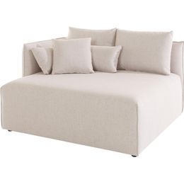 Ottomane OTTO HOME "N&ouml;re", grau (hellgrau), B:138cm H:86cm T:128cm, 100% Polyester, Sofas, Ottomane, kurzes Lounge-Modul - zum Zusammenstellen, Breite 138 cm, Tiefe 128 cm