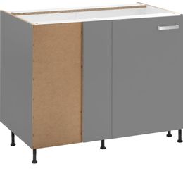 Eckunterschrank Optifit "Parma", grau (basaltgrau), B:100cm H:87cm T:58,4cm, Holzwerkstoff, Schr&auml;nke, Eckunterschrank, Breite 100 cm
