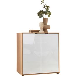 Kommode Wiemann "Cardiff Sideboard, W&auml;scheschrank, teilmassiv Erle, 80 cm", wei&szlig;, Erle,Front Glas wei&szlig;, Erle, Sideboards, Kommode, verschiedenen Ausf&uuml;hrungen, inklusive Einlegeboden
