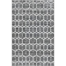 Teppich "Titan Trellis, LAGERR&Auml;UMUNG", grau (grau, elfenbeinfarben), B:152cm H:13mm L:244cm, Polypropylen (PP), MyFlair M&Ouml;BEL & ACCESSOIRES, Teppiche, Teppich, Kurzflor, gewebt, modernes geometrisches Design
