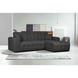 Ecksofa Home Affaire "Nosia L-Form", grau (anthrazit), B:234cm H:85cm T:163cm, 100% Polyester, Sofas, Ecksofa, incl. 2 Zierkissen, mit feiner Steppung