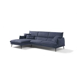 Ecksofa Egoitaliano "FUNNY, hochwertiges & aktuelles Design, bequeme R&uuml;ckenlehne, L-Form", blau, B:265cm H:90cm T:225cm, 100% Polyester, Sofas, Ecksofa, hochwertiger Sitzkomfort, L-Form