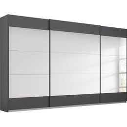 Schwebet&uuml;renschrank Rauch "Kleiderschrank Schrank Garderobe W&auml;scheschrank Ankleide MALIBU", grau (graumetallic), B:316cm H:210cm T:62cm, Holzwerkstoff, Schr&auml;nke, Schwebet&uuml;renschrank, mit gro&szlig;fl&auml;chigen T&uuml;ren, gro&szlig;z&uuml;giger Stauraum MADE IN GERMANY