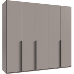 Kleiderschrank wimex "Mugano,in 5 Breiten,2 H&ouml;hen,2 Tiefen, viele Farben, Made in Germany", schwarz (saharagrau, griffe schwarz), B:225cm H:208cm T:58cm, Holzwerkstoff, Schr&auml;nke, Kleiderschrank, mit langen Griffen aus Metall, mit oder ohne Spiegel