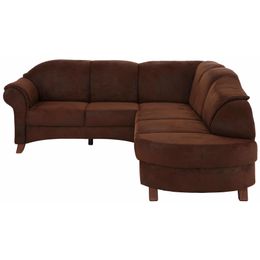 Ecksofa Home Affaire "Mayfair L-Form", braun (schoko), B:245cm H:90cm T:90cm, MELROSE (100% Polyester);Struktur fein (95% Polyester, 5% Polyamid), Sofas, Ecksofa, mit Federkern