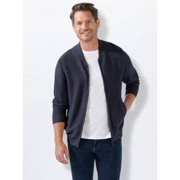 Strickjacke Marco Donati, Herren, Gr. 56/58, blau (marine), 100% Baumwolle, meliert, Strickjacken Strickjacke