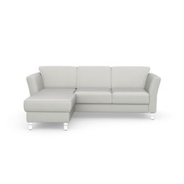 Sit & More Ecksofa SIT & MORE "Visby L-Form", grau (hellgrau), B:248cm H:87cm T:162cm, Sofas, Ecksofa, wahlweise mit Bettfunktion und Bettkasten, frei im Raum stellbar