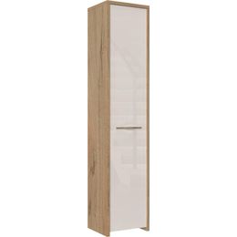 Garderobenschrank OTTO HOME "Gala", beige (beige, pacific walnuss decor), B:41cm H:192cm T:36cm, Holzwerkstoff, MDF, Schr&auml;nke, Garderobenschrank, hochwertig UV lackiert, Soft-Close-Funktion, H&ouml;he 192cm
