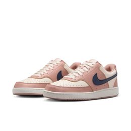 Sneaker Nike Sportswear "Court Vision Low Next Nature", Damen, Gr. 37,5, rosa (particle pink, midnight navy, pale ivory), Synthetik, Schuhe Sneaker, Design auf den Spuren des Air Force 1
