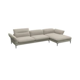 Ecksofa FLEXLUX "Salino, Funktionssofa mit Recamiere, Relaxsofa, Ecksofa", beige (natural), B:340cm H:88cm T:182cm, 100% Polyester, Sofas, Ecksofa, Sofa mit Arm- und Kopfteil-Verstellungen, Kaltschaum & Stahl-Wellen