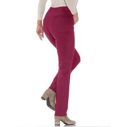 Schlupfhose Classic Basics, Damen, Gr. 48, Normalgr&ouml;&szlig;en, rot (bordeaux), 59% Baumwolle, 30% Polyester, 11% Elasthan, unifarben, lang, Hosen Schlupfhose