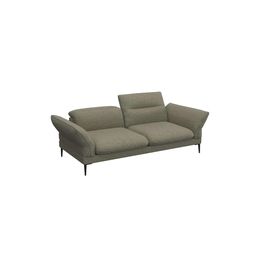 2,5-Sitzer FLEXLUX "Salino, Funktionssofa, Relaxsofa", gr&uuml;n (fall gr&uuml;n), B:215cm H:88cm T:105cm, 62% Polyester, 17% Cotton, 14% Viscose, 7% Linen, Sofas, 2 5-Sitzer, Sofa mit Arm- und Kopfteil-Verstellungen, Kaltschaum & Stahl-Wellen