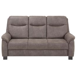 3-Sitzer Home Affaire "Boccaccio", grau (anthrazit), B:193cm H:104cm T:96cm, Struktur weich (90% Polyester / 10% Polyamid);Luxus-Microfaser (100% Polyester);Luxus-Microfaser Vintageoptik(100% Polyester), Sofas, 3-Sitzer, mit Federkern, incl. Kopfteilverstellung