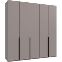 Kleiderschrank wimex "Mugano,in 5 Breiten,2 H&ouml;hen,2 Tiefen, viele Farben, Made in Germany", saharagrau, griffe schwarz, B:225cm H:236cm T:58cm, Holzwerkstoff, Schr&auml;nke, Kleiderschrank, mit langen Griffen aus Metall, mit oder ohne Spiegel