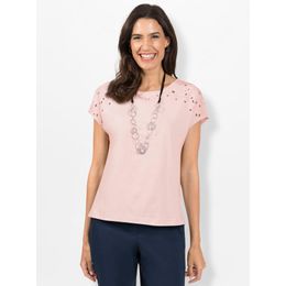 Rundhalsshirt Inspirationen "Shirt", Damen, Gr. 50, rosa (hellros&eacute;), 100% Baumwolle, unifarben, Rundhals, Shirts Rundhalsshirt
