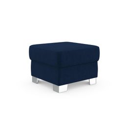 Hocker DOMO collection "Anzio", blau (marine), B:59cm H:43cm T:59cm, Hocker, Hocker, wahlweise mit Federkern