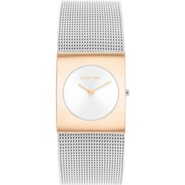Quarzuhr Calvin Klein "CK PULSE 26 mm", silber (silberfarben, wei&szlig;), Armbanduhren, Damen, Quarzuhr, Armbanduhr, Damenuhr, analog, Edelstahlarmband