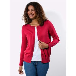 Strickjacke Casual Looks, Damen, Gr. 54, rot, 100% Baumwolle, unifarben, Strickjacken Strickjacke