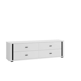 TV-Bank Inosign "York, TV-Kommode, TV-Schrank, TV-Bank", schwarz (opaque wei&szlig;, schwarz), B:176,5cm H:52cm T:40cm, FSC-zertifizierter Holzwerkstoff, Sideboards, TV-Bank, mit 4 ger&auml;umigen Schubladen, Breite 176,5 cm, wandmontage