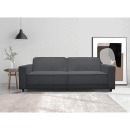 3-Sitzer DOREL HOME "ALLIE Schlafsofa 225 cm", grau (anthrazit), B:225cm H:82cm T:84cm, 100% Polyester, Sofas, 3-Sitzer, Bett-Funktion (108/190cm), trendiger Cord o. pflegeleichter Velours