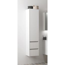 Hochschrank Welltime "Urban", wei&szlig;, B:35cm H:160cm T:35cm, FSC-zertifizierter Holzwerkstoff, Schr&auml;nke, Hochschrank, Schubladen mit Softclose, Glaseinlegeb&ouml;den, Schubladenfront geriffelt