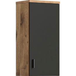 H&auml;ngeschrank Welltime "Dolo, Breite 37 cm, 1 T&uuml;r (T&uuml;ranschlag wechselbar), 1 Einlegeb&ouml;den", grau (nox oak), B:37cm H:75cm T:25cm, Schr&auml;nke, H&auml;ngeschrank, Badm&ouml;bel, Badschrank, Schrank, Wandschrank, Bad, Badezimmer