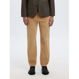 Cordhose Selected "SLH196-STRAIGHT MILES CORD PANT W NOOS", Herren, Gr. 28, L&auml;nge 32, braun (kelp), Web, Obermaterial: 98% Baumwolle, 2% Elasthan, unifarben, straight fit normal, Hosen Cordhose