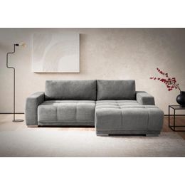 Ecksofa Home Affaire "Bolero L-Form", grau (stone), B:241cm H:66cm T:165cm, 96% POLYESTER (PES)/4% POLYAMID(PA), Sofas, Ecksofa, wahlweise mit Bettfunktion & Bettkasten