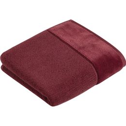Handtuch Vossen "Pure", rot (rot rock), B:50cm L:100cm, Webfrottier, Obermaterial: 100% Baumwolle, Handt&uuml;cher, Handtuch, Baumwolle & VEGAN, mit eleganter Veloursbord&uuml;re