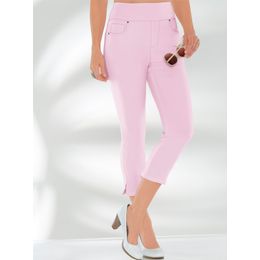Stretch-Hose Casual Looks, Damen, Gr. 48, Normalgr&ouml;&szlig;en, rosa (ros&eacute;), 72% Viskose, 25% Polyamid, 3% Elasthan, unifarben, 7/8-L&auml;nge, Hosen Stretch-Hose