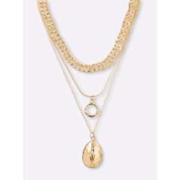 Collier Heine, Damen, Gr. Metall, goldfarben, Halsketten Collier