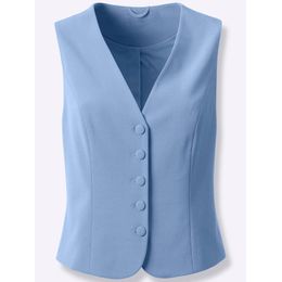 CR&Eacute;ATION L Kurzweste CREATION L, Damen, Gr. 38, blau (himmelblau), 63% Polyester, 34% Viskose, 3% Elasthan, unifarben, Westen Kurzweste