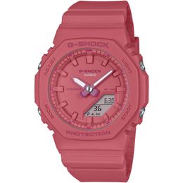 Chronograph Casio G-SHOCK, rot (koralle), Armbanduhren, Damen, Chronograph, Quarzuhr,Armbanduhr Damenuhr,Herrenuhr, bis 20bar wasserd.Resinarmband