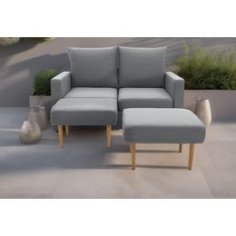 2-Sitzer DOMO collection "Slunce, Outdoor-Raumwunder", grau (dunkelgrau), B:170cm H:95cm T:105cm, 100% Olefin, Sofas, 2-Sitzer, 2-Sitzer inkl. 2 Hocker, Outdoor geeignet