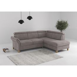 Ecksofa Home Affaire "Glendale, L-Form", taupe, B:247cm H:84cm T:193cm, 90% Polyester, 10% Polyamid, Sofas, Ecksofa, inkl. Kopfteilverstellung, wahlweise mit Vorziehsitz und Bettkasten