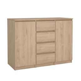 Kommode Inosign "Naia, Sideboard, 4 Schubladen, 2 T&uuml;ren, Aufbewahrung, grifflose Front", jackson hick, B:120,8cm H:90,7cm T:50cm, Holzwerkstoff, Sideboards, Kommode, Mit Einlegeb&ouml;den, modern, skandinavisches Design, in mehrere Farben
