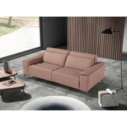 2,5-Sitzer Egoitaliano "Suzette, Designsofa mit elektrischen Komfortfunktionen, edel & bequem", rosa (millenium rose), B:218cm H:95cm T:100cm, Leder &raquo;BULL&laquo; (echtes Rindsleder). Geschliffenes, pigmentiertes und behandeltes Rindsleder mit einer Dicke von 1, 3-1, 5 mm. Dieses Leder zeigt eine ziemlich weiche Hand mit einem halb undurchsichtigen Aussehen. Es handelt sich um ein gesch&uuml;tztes Leder. Eine