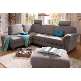 Ecksofa Home Affaire "Borkum L-Form, B: 249 cm - OTTO. Verl&auml;ssliche Qualit&auml;t.", grau, B:249cm H:87cm T:189cm, Struktur (100% Polyester);Luxus-Microfaser ALTARA NUBUCK (100% Polyester);MELROSE (100% Polyester);Luxus-Microfaser Toro (100% Polyester), Sofas, Ecksofa, optional Bettfunktion, Federkern