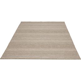 Teppich Gino Falcone "Mariella GF-136", beige (natur), B:57cm H:6mm L:110cm, Polypropylen, Teppiche, Teppich, modernes Streifen Design, meliert, In- und Otdoor geeignet