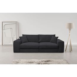 Big-Sofa WERK2 "Rozzana Mega Sofa mit viel Platz, aktuelle Bez&uuml;ge. Breite 246cm", grau (anthrazit), B:246cm H:82cm T:105cm, 90% Polyester, 10% Nylon, Sofas, Big-Sofa, mit losen R&uuml;ckenkissen, gem&uuml;tlich, in Cord, Breitcord und Pl&uuml;sch Bezug