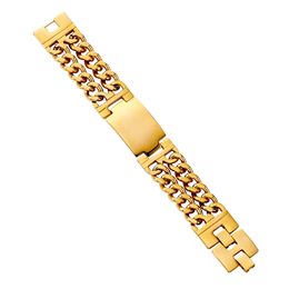 Armband Firetti "Schmuck Geschenk Armkette ID-Platte, Panzerkette", gold (gelbgoldfarben), Armb&auml;nder, Damen, 21cm, Edelstahl, Armband