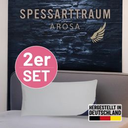 3-Kammer-Kopfkissen Spessarttraum "Arosa Sparset", wei&szlig;, B:40cm L:80cm, Bezug Au&szlig;enkissen: 100% Baumwolle. F&uuml;llung Au&szlig;enkammer: 90% Daunen, 10% Federn. F&uuml;llung Innenkammer: 100% Federn, Kopfkissen, 3-Kammer-Kopfkissen, Kissen 40x80, 80x80 cm & weitere Gr&ouml;&szlig;en