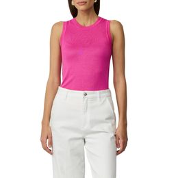 Stricktop s.Oliver BLACK LABEL, Damen, Gr. 48, pink (fuchsia), Feinstrick, Obermaterial: 100% Viskose, unifarben, slim fit taillenbedeckt, Rundhals, Tops Stricktop, mit Glitzergarn