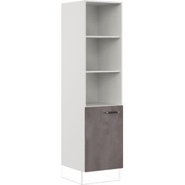 Seitenschrank IMPULS K&Uuml;CHEN "Prag", Breite/H&ouml;he: 50/190,7 cm", grau (beton, optik schiefer dunkelgrau), B:50cm H:190,7cm T:57,6cm, Dekorfolie, Holzwerkstoff, Schr&auml;nke, Seitenschrank, vormontiert, mit Dreht&uuml;r, mit verstellbaren Fachb&ouml;den