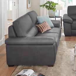 3-Sitzer Calia italia "Gaia, Sofa im edlen Design und mit erstklassigem Sitzkomfort", grau (ash), B:210cm H:92cm T:97cm, Luxus-Microfaser Ginevra (100% Polyester), Sofas, 3-Sitzer, aus pflegeleichtem Luxus-Microfaser Ginevra Hydro Care