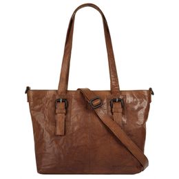 SPIKES & SPARROW Shopper SPIKES & SPARROW, Damen, Gr. B/H/T: 32cm x 26cm x 9cm onesize, braun (cognac), Leder, leicht gl&auml;nzend, unifarben, Taschen Shopper, echt Leder