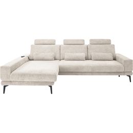 Ecksofa "SO 3600, inkl motor. Sitztiefenverstellung, Kopfst&uuml;tzen, Nierenkissen", beige (kama sand), B:293cm H:83cm T:180cm, 100% Polyester, SET ONE BY Musterring, Sofas, Ecksofa, Sitzh&ouml;he 42 cm, Federkern, Breite 293 x Tiefe 180 cm, Kama sand
